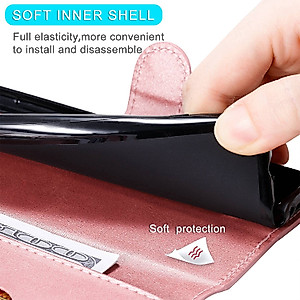Case for Oppo Reno2 Z Wallet Case,with Card Holder Kickstand Magnetic Closure PU Leather Flip Case Cover for Oppo Reno2 Z 6.53" -Rose Gold