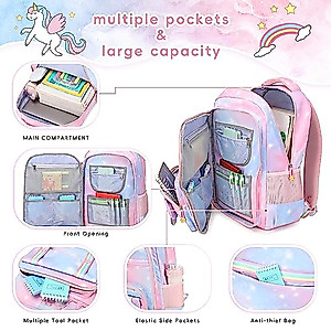 KIDNUO Girls Backpack 15.6 Inch Laptop School Bag Cute Kids Kindergarten Elementary Backpacks Middle Schoolbag Large Bookbags for Women Teens Students Anti Theft Travel Daypack (Pink)