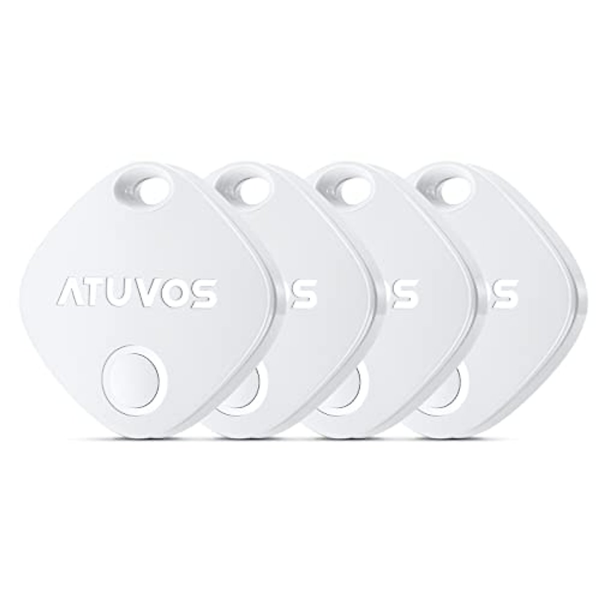 ATUVOS Luggage Tracker, Key Finder, Smart Bluetooth Tracker Pairs with Apple Find My (iOS Only), Item Locator for Bags, Wallets, Keys, Waterproof IP67, Anti-Lost 4 Pack