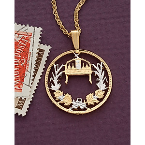 The Difference World Coin Jewelry Hungary Pendant & Necklace, Crown of Saint Stevens Necklace