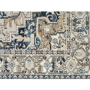 Abani Savoy Collection Area Rug - Blue and Green Vintage Design -7'9"' x 10'2" - Easy to Clean - Durable for Kids and Pets - Non-Shedding - Medium Pile - Soft Feel - for Living Room, Bedroom & Office
