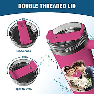 Personalized 41oz Photo Tumbler with Handle & Straw Lid Custom Coffee Tumbler Stainless Steel Travel Mugs,Customized Picture Water Bottle for Woman Man Birthday Halloween Personalized Gifts