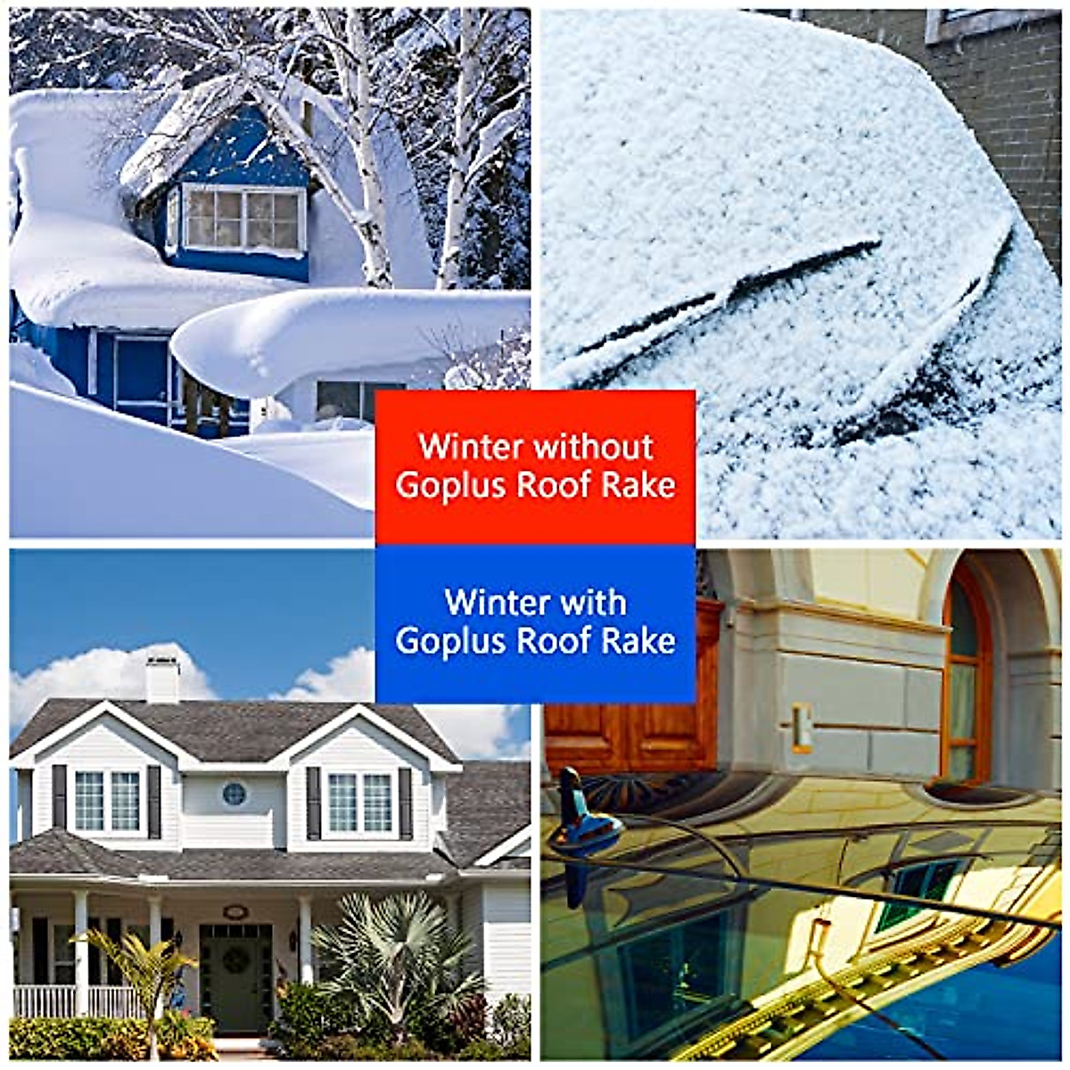 DORTALA 20FT Snow Roof Rake, Adjustable Telescoping Snow Shovel Rake, Practical Lightweight Roof Rakes for Snow Removal, Ideal for Long or Low-Pitched Roofs Snow Removal