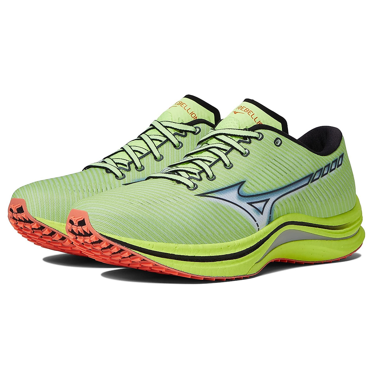Mizuno mens Wave Rebellion Running Shoe, Neo Lime, 10 US