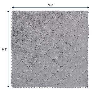 S&T INC. Kitchen Dish Cloths or Cleaning Towels, 9.5 Inch by 9.5 Inch, Grey and White, 12 Pack