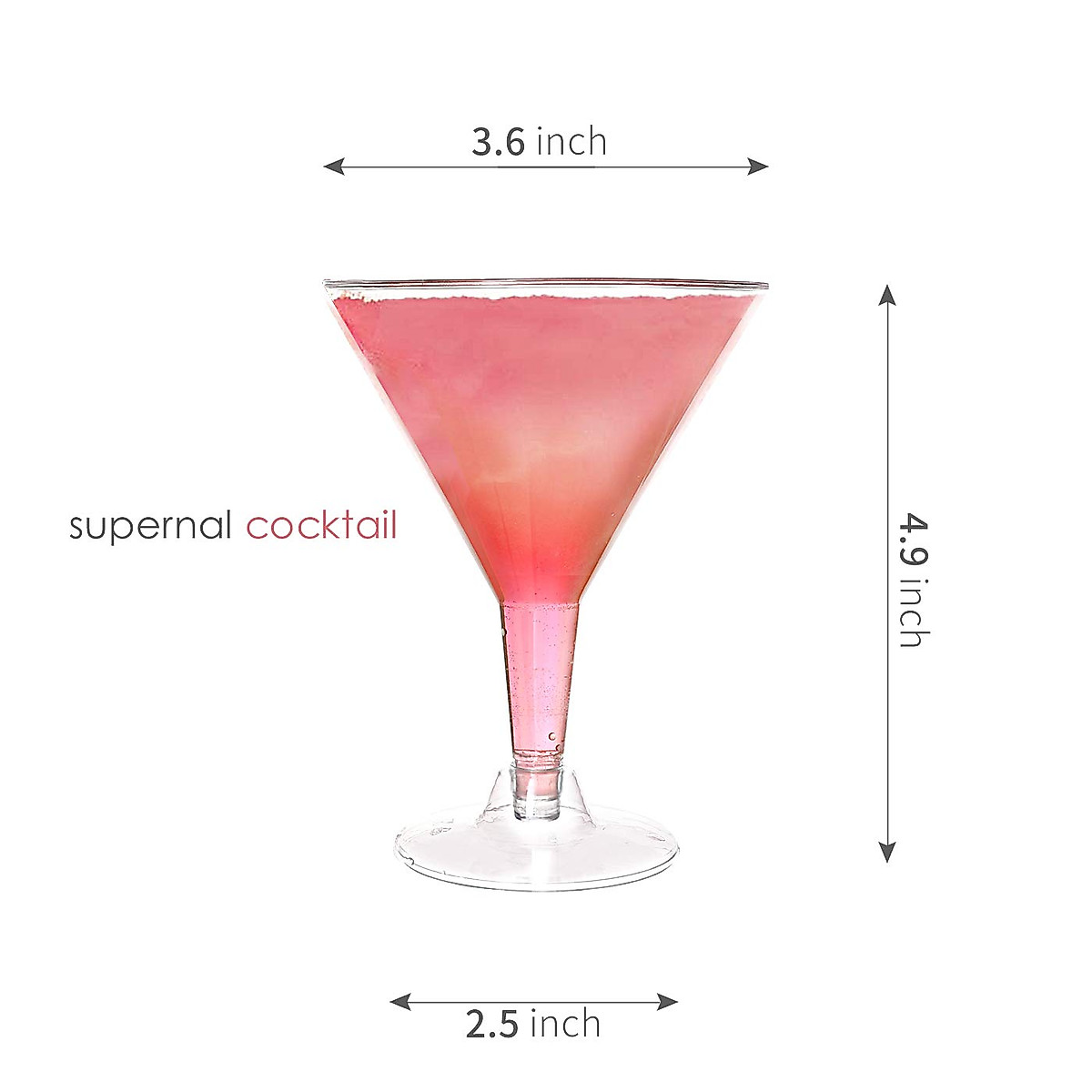 7oz Plastic Martini Glasses for Parties,72 pack Clear Plastic Martini Glasses,Mini Dessert Cups,Clear Plastic Wine Glasses,Plastic Cocktail Glasses