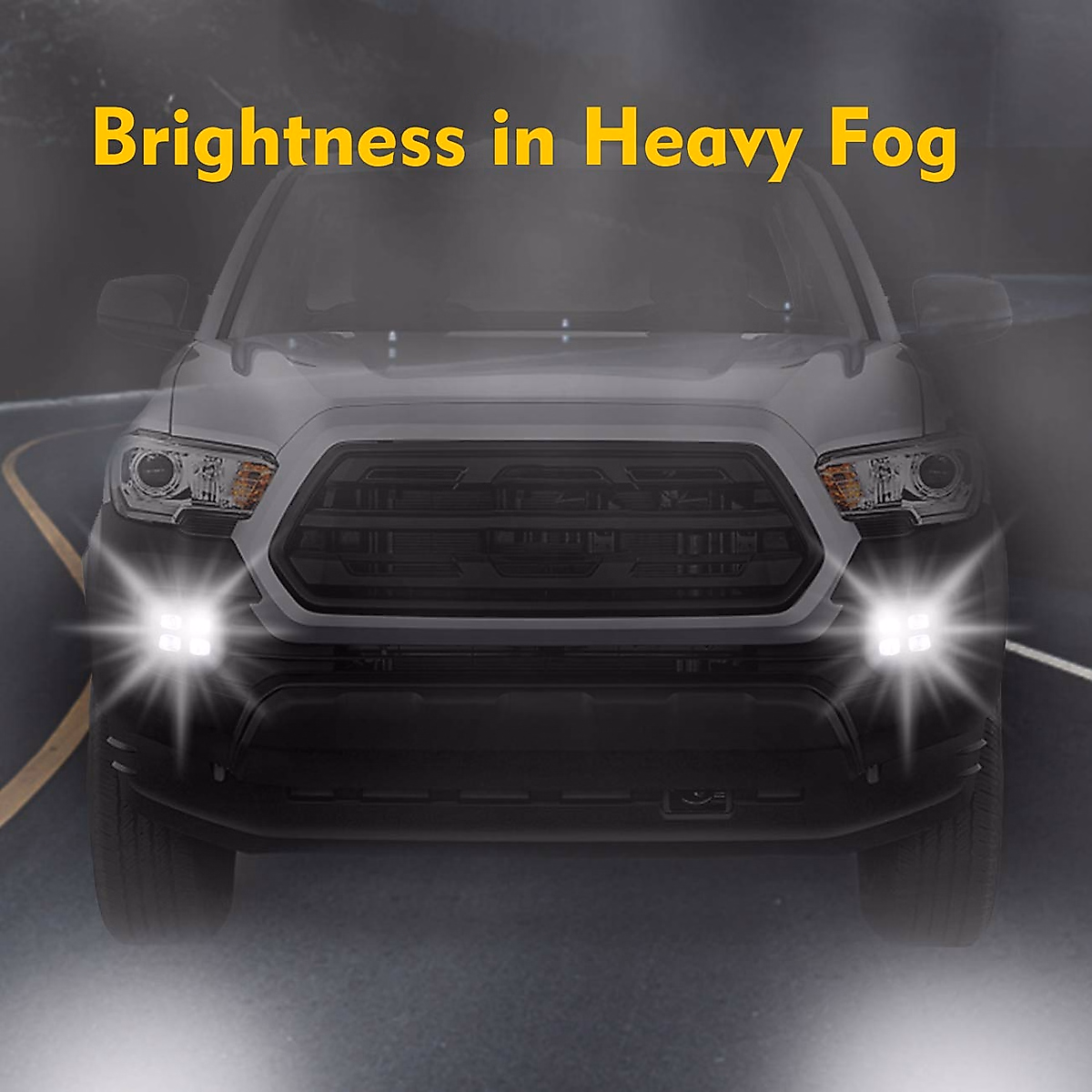 LED Tacoma Fog Lights Compatible with Tacoma 2016 2017 2018 2019 2020 DRL Fog Light for Tacoma Assembly LED Driving Fog Light to Tacoma Fog Lamps Kits Replacement (Dual -Color White/Amber)