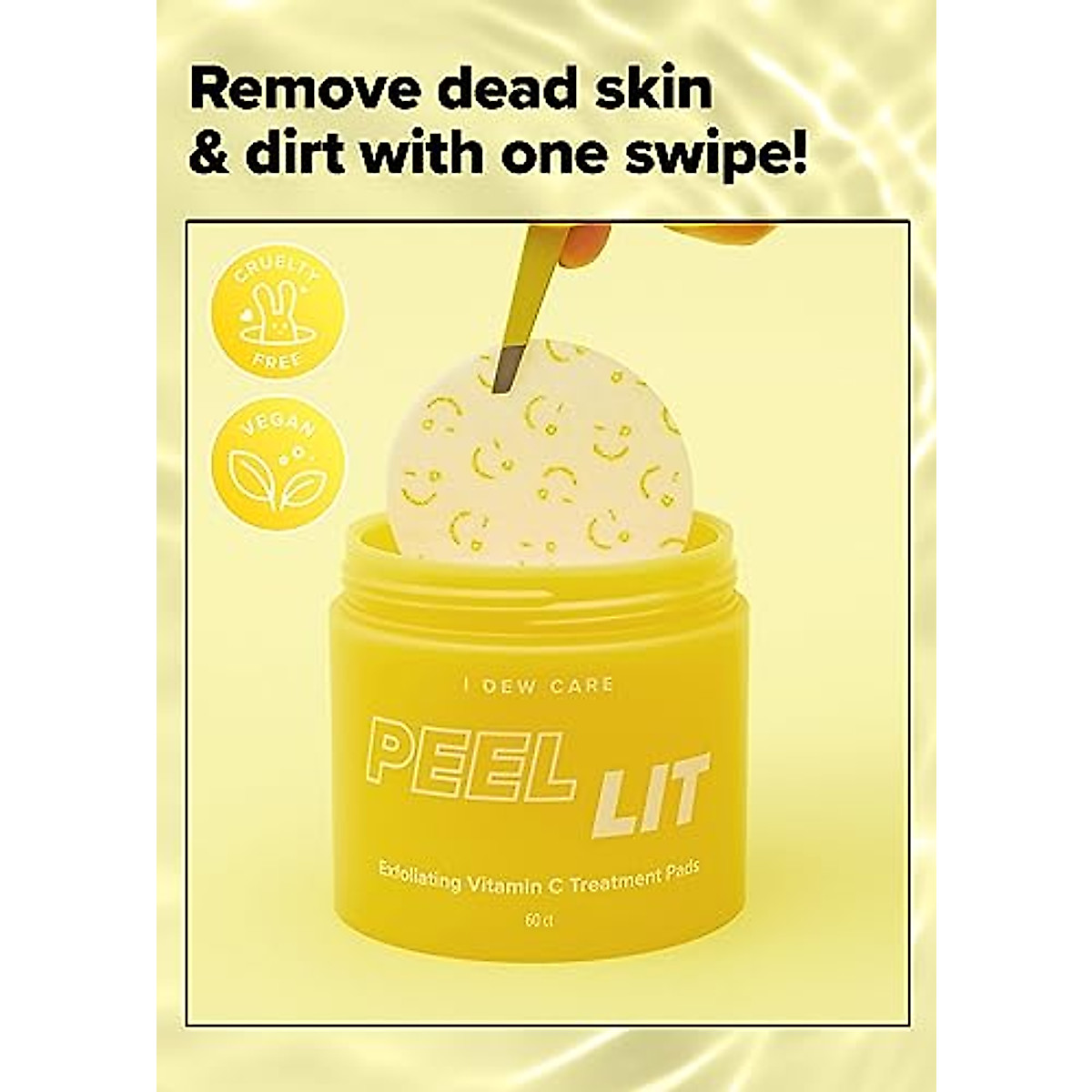 I DEW CARE Peel Lit Citric Acid Peel Pads | Exfoliating Vitamin C Treatment Pads with AHA and PHA | Chemical Peels for Face | Korean Skincare, Vegan, Cruelty-free, Gluten-free, Paraben-free