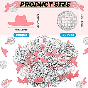 Sherr 400 Pcs Wedding Table Confetti Wedding Hat Confetti 70s 80s Disco Ball Cowgirl Party Decorations Engagement Party Supplies Girls Night Birthday Favors for Western Cowboy (Classic Style)