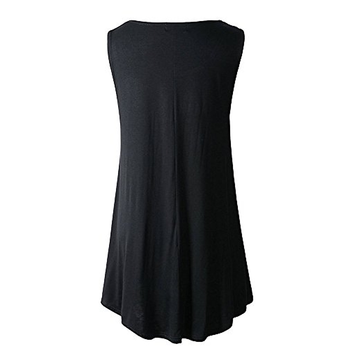 Veranee Women's Sleeveless Swing Tunic Summer Floral Flare Tank Top (XXL, Black)