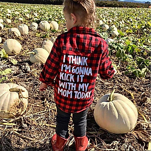 Toddler Long Sleeve Shirt Baby Boy Girl Plaid Top for Toddler Spring Winter Coat for Kid (Red Plaid, 2-3 T)