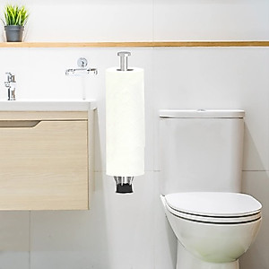 Paper Towel Holder Under Cabinet Wall Mount Paper Towel Holders with Damping Kitchen Under Counter Paper Towels Rack with Self-Adhesive and Screw One-Handed Operation for Kitchen Bathroom