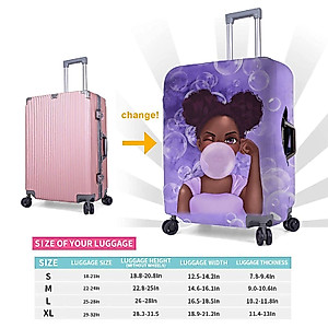 ZgaidIta Black Girl Bubble Luggage Cover Washable Suitcase Protector Anti-scratch Suitcase cover S(18-22 inch luggage)