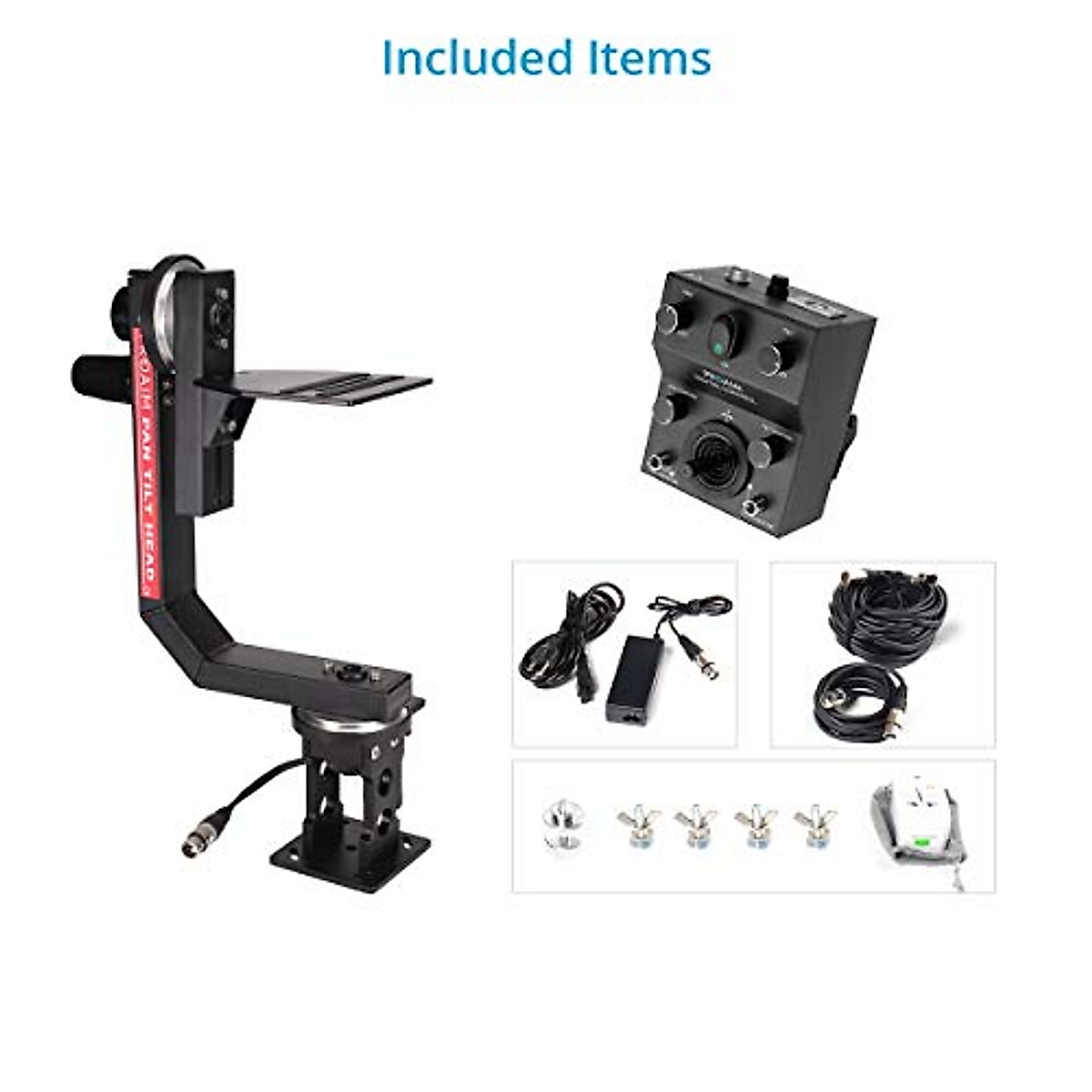 PROAIM Senior Motorized 2-Axis Pan Tilt Head w 12V Joystick Control for Camera Jib Crane. 360° Pan/tilt Move, Remote-Precise Control on Moves. Inaudible Operations, 7.5kg/16.5lb Payload + Bag (PT-SR)