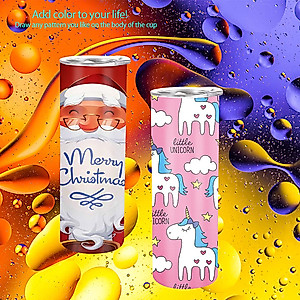 YOUKE OLA 24 Pack Sublimation Tumblers Straight Skinny Blanks 20oz for Heat Transfer, Individual Gift Boxed, Double Wall Insulated Tumbler with Shrink Wrap Films & Heat Tape & Straws, White