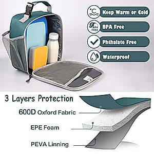 CaCTOUR Lunch Box Kids,Premium Insulated Lunch Bag for Girls Boys,Soft Bag Mini Cooler Back to School Thermal Reusable Lunch Bag for Work School Picnic (Green)