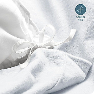 Bare Home Flannel Duvet Cover Set - Twin/Twin Extra Long - 100% Cotton, Velvety Soft Heavyweight Premium Flannel, Double Brushed - Includes Sham Pillow Covers (Twin/Twin XL, White)