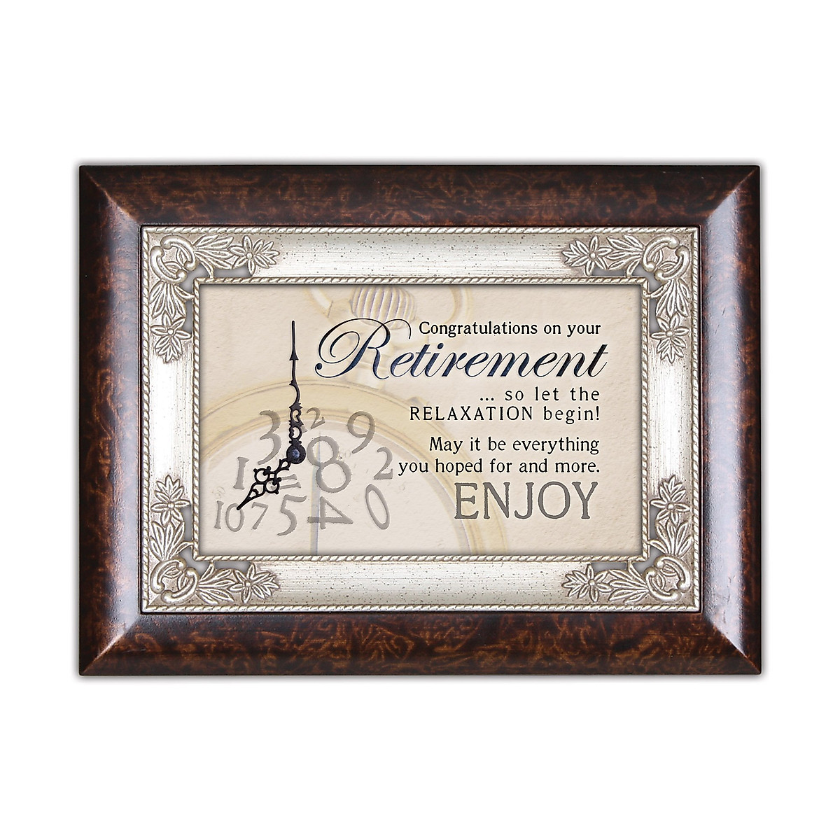 Cottage Garden Retirement Let Relaxation Begin Burlwood Jewelry Music Box Plays Wonderful World