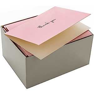 Sweetzer & Orange – Pink Thank You Cards Bulk Box Set of 24 Blank Cards with Envelopes – 4x5.5” - Baby Shower Note Cards, Wedding Thank You Cards or Bridal Shower Thankyou Card