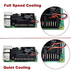 GeeekPi Fan Heasink Raspberry Pi 4, Pi Aluminum Heatsink Cooling Kit for Raspberry Pi 4B/3B/3B+ (B Plus)