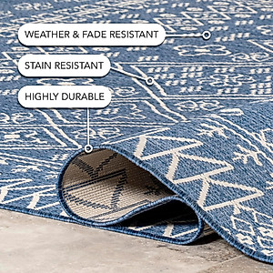 nuLOOM Kandace Tribal Indoor/Outdoor Area Rug, 5x8, Blue