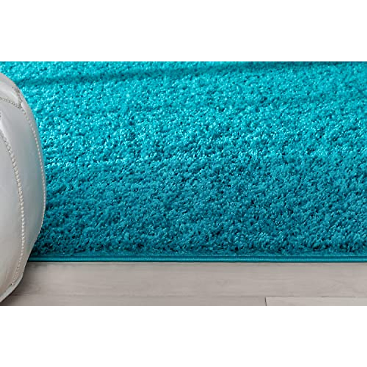 Well Woven Elle Basics | Emerson Shag Teal Blue | Textured (5'3" x 7'3") Area Rug