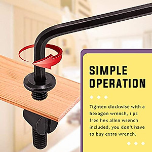 Swpeet 192Pcs M6 × 20/30/40/50/60/70/80mm Black Zinc Flat Head Hex Socket Cap Baby Crib Bed Bolts and Threaded Insert Nuts with Flange Nuts and 4 Pronged Tee T Nuts Kit with Allen Wrench