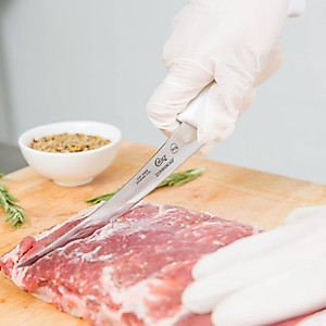 Boning Knives 6" With White Handles Curved Stiffor meat processing, Choice Boining Knife bonung knifes for brisket cutting,professional deboning knife boning trimming chef knife, curved