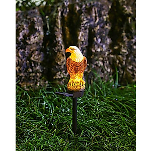 CHUANGFENG Eagle Figurine Garden Solar Stake Light Solar Eagle Lights Outdoor Decorative Bright Light Eagle Statue for Garden, Lawn,Patio,Yard Decoration (2pack