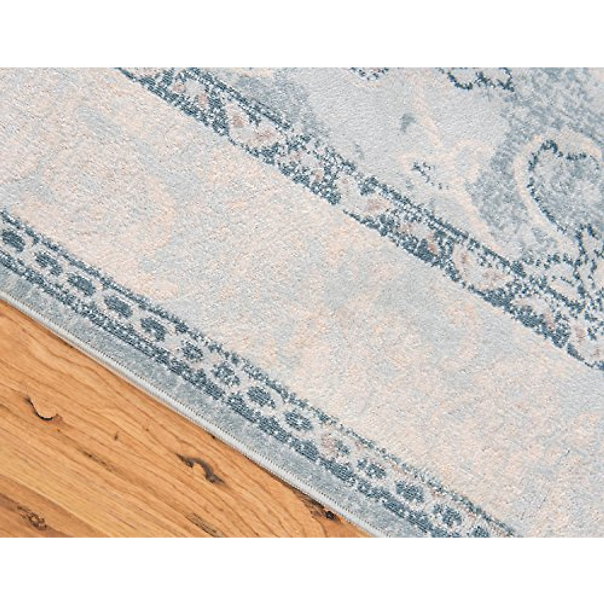 Unique Loom Paris Collection Pastel Tones Traditional Distressed Light Blue Area Rug (2' 2 x 3' 0)