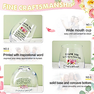 Thank You for Being My Leader Lady Wine Glass Gifts for Women Leader Lady Wine Glass Wine Glass (Flower)