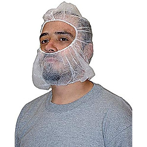 QIAN SOU Disposable Bouffant Ninja Hoods Full Face Beard Hair Net Pack of 100 White
