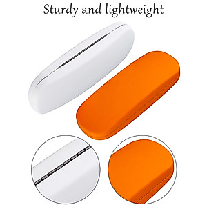 Frienda 3 Pieces Hard Shell Glasses Eyeglasses Sunglasses Case with Eyeglass Cloth (Light Blue, White, Orange)