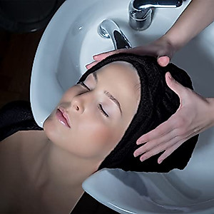 Eurow Microfiber Salon Towels, 16 by 29 Inches, Black, Pack of 10