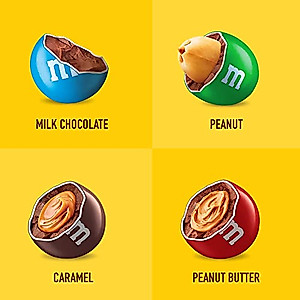 M&M'S Original, Peanut, Peanut Butter & Caramel Fun Size Bulk Easter Chocolate Candy, 30.35 oz, 55 ct, Bag