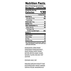 Taras All Natural Gourmet Original Vanilla Caramel: Small Batch, Creamy & Individually Wrapped - Original Vanilla, 20 Oz