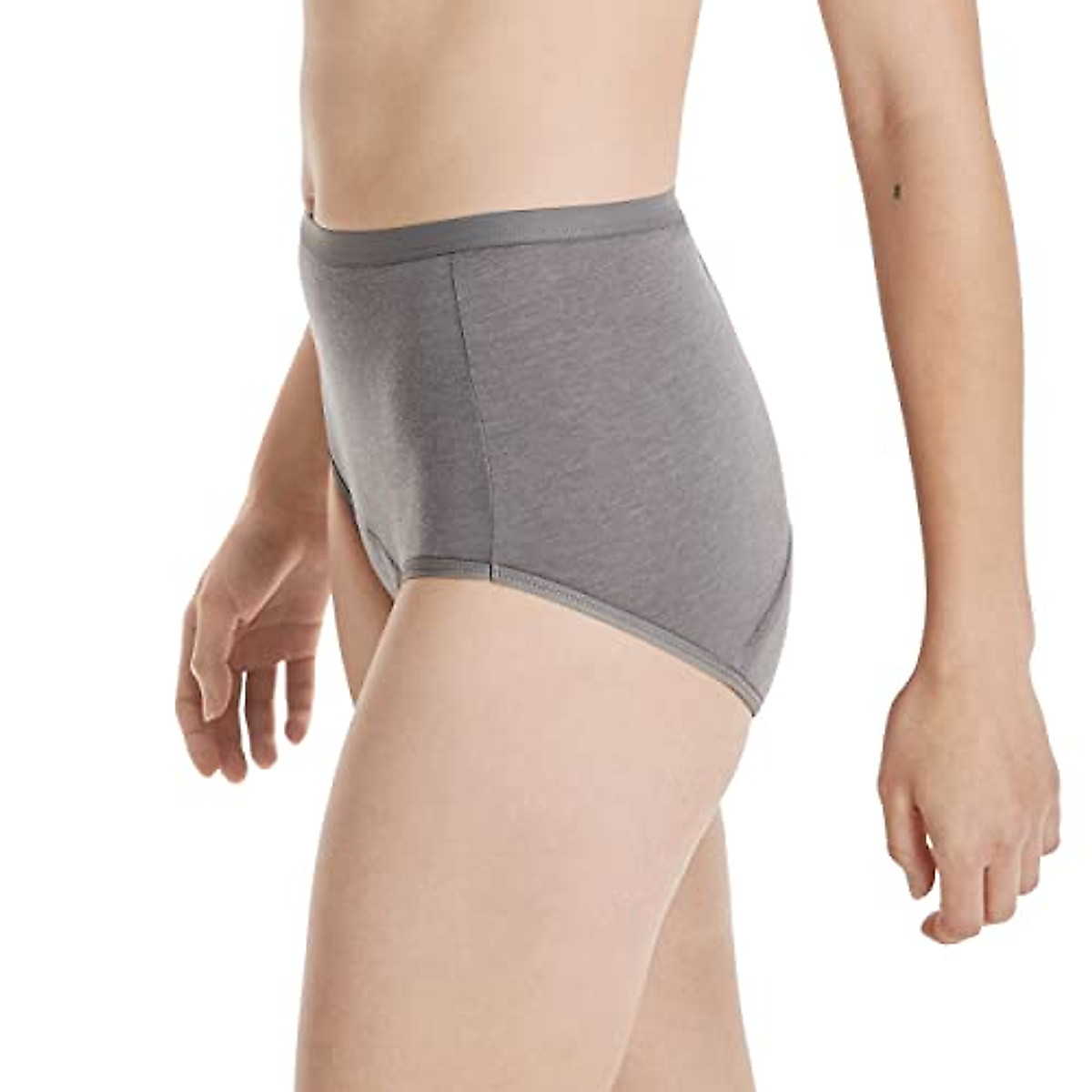 Hanes Women's Fresh & Dry Light and Moderate Period 3-Pack Brief Underwear, Multiple Options Available, Beige,Gray and Black, 9