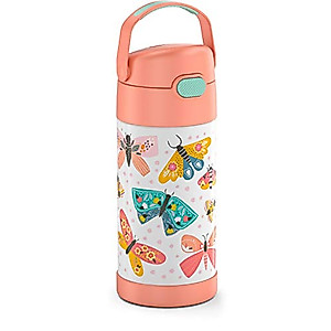 THERMOS FUNTAINER F4101 Stainless Steel Kids Bottle, 12 Ounce, Butterfly