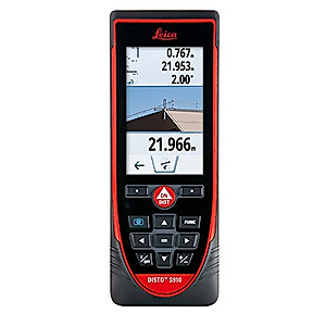 Leica DISTO S910 Pro Pack 984ft Range Laser Distance Measurer Pro Kit, Point to Point Measuring, Hard Case, TRI70 Tripod, FTA360S Adapter, Red/Black