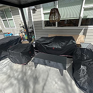 Turtle Life Patio Sofa Cover, Outdoor Heavy Duty Durable UV Water Resistant Anti-Fading Loveseat Cover with 2 Upgrade Air Vents and 2 Buckles, Black, 84" W x 37" D x 35" H