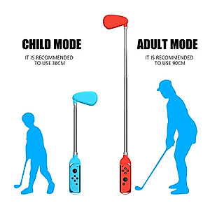 Golf Clubs for Nintendo Switch Mario Golf Super Rush 2021, Adjustable Handle Grip Compatible with Mario Golf Switch - Blue and Red
