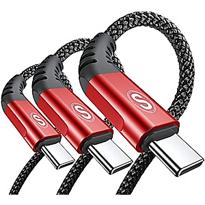 sweguard USB Type C Cable 3.1A Fast Charging [3Pack,10ft+6.6ft+3.3ft], USB-A to USB-C Charger Nylon Braided Cord for Samsung Galaxy S21 S20 S10 S9 S8 Plus,Note 20 10 9 8 7,A71 A51 A32,LG,Moto,PS5-Red