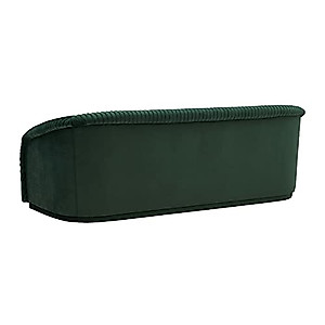 TOV Furniture Yara 31.3" H Velvet Upholstered Sofa in Pleated Forest Green