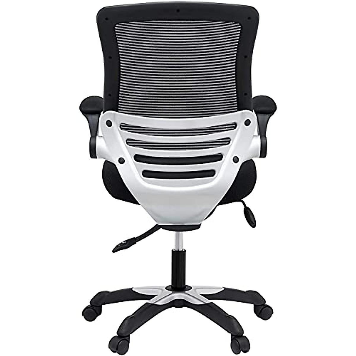 Modway Edge Mesh Back and Mesh Seat Office Chair In Black With Flip-Up Arms in Black