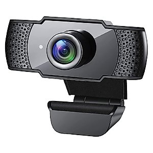 TalkWorks Webcam with Microphone Support - External Camera for Laptop and Desktop - High Resolution and Large Window Size with USB Cable and Dual Microphone Input - Compact and Portable, Black