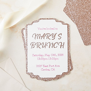 Bright Creations 24 Sheets Rose Gold Glitter Cardstock Paper 8.5 x 11 for Scrapbooking, DIY Projects, Arts and Crafts (280gsm)