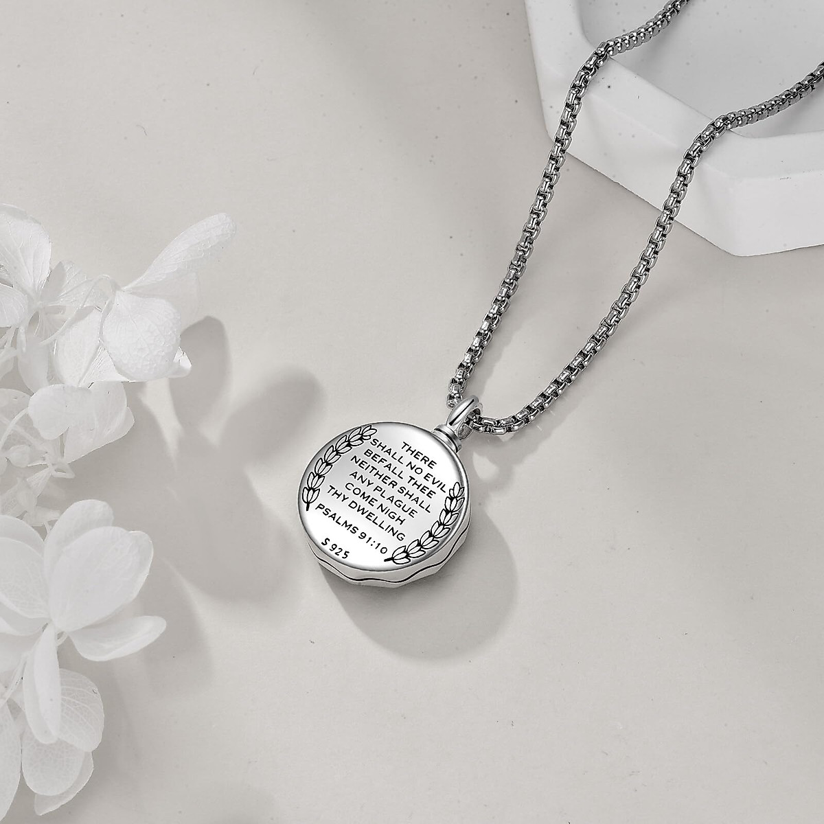 YFN Saint Michael Urn Necklace for Ashes Sterling Silver Religious Protector Cremation Pendant St Michael Archangel Jewelry Gifts for Women Men