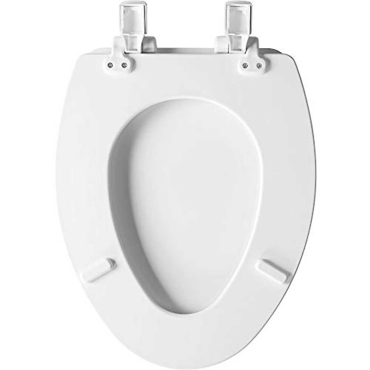 BEMIS 1600E4 000 Ashland Toilet Seat with Slow Close, Never Loosens and Provide the Perfect Fit, ELONGATED, Enameled Wood, White