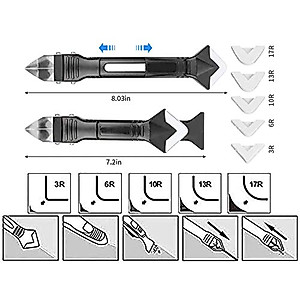 3 in 1 Silicone Caulking Tools, Glass Glue Angle Scraper, stainless steelhead Caulk Remover and Sealant Scraper, For Kitchen Bathroom Window And Frames Sealant Seals (1 Pack)