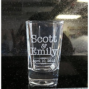 Take a Shot we Tied the Knot Engraved Personalized front back Wedding Party Reception Favors Just Married for Bride Groom Engraved Groomsmen Gift